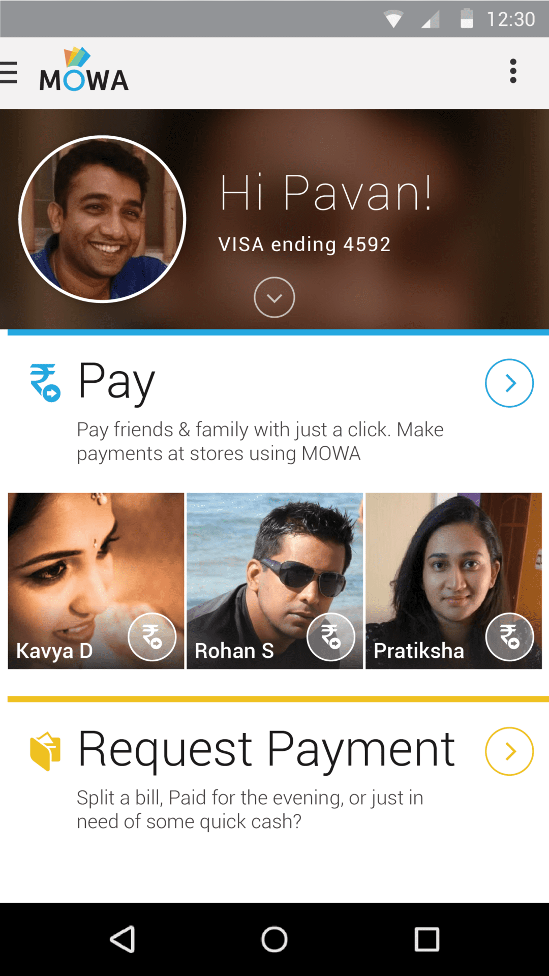 MOWA - a social and merchant mobile payments app