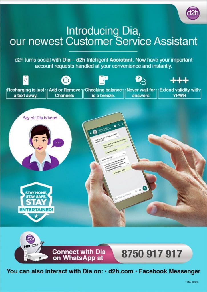 DIA (D2H Intelligent Assistant), an AI-enabled chatbot for customer ...