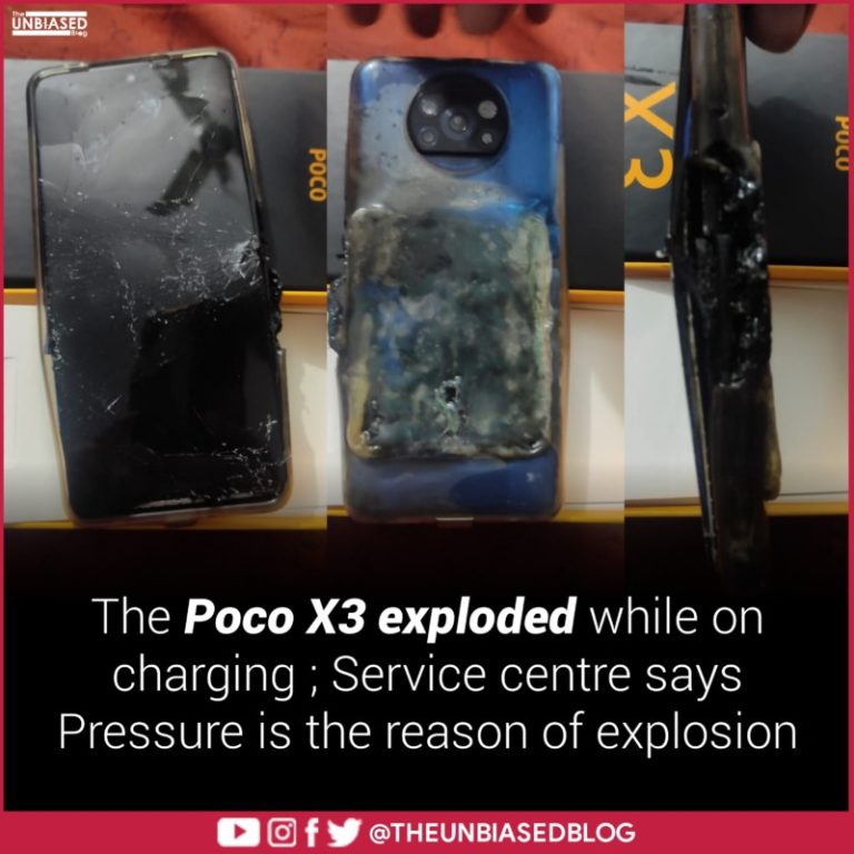 Poco X3 exploded; Service centre says Pressure is the reason